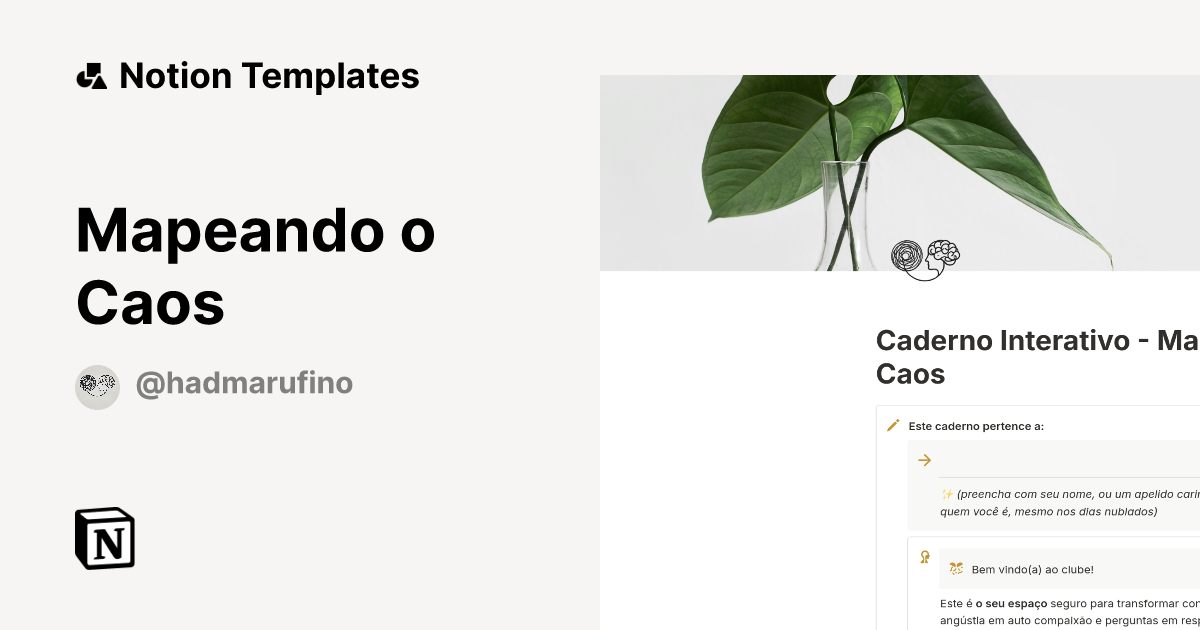 Mapeando o Caos Template by Hadma Rufino | Notion Marketplace