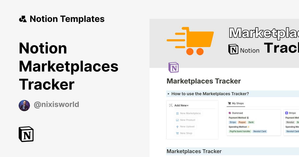 Notion Marketplaces Tracker Template by Nixi | Crypto ⚡ | Notion ...