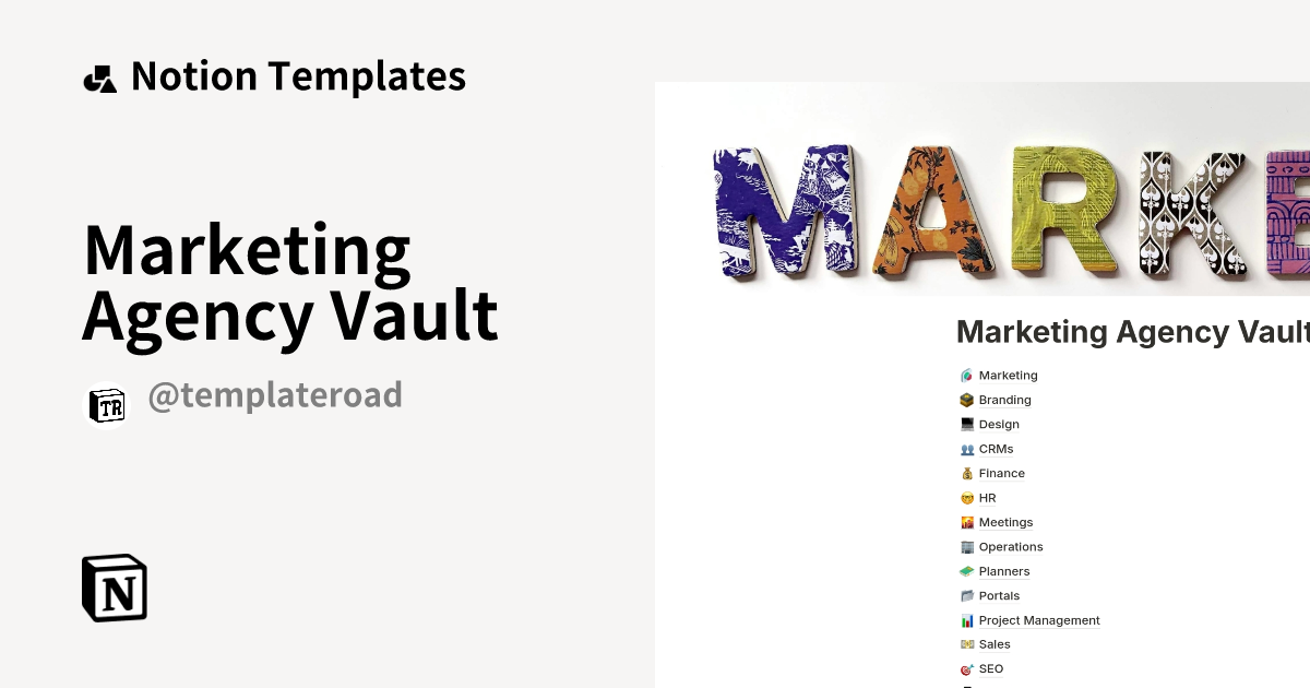 Marketing Agency Vault Template | Notion Marketplace