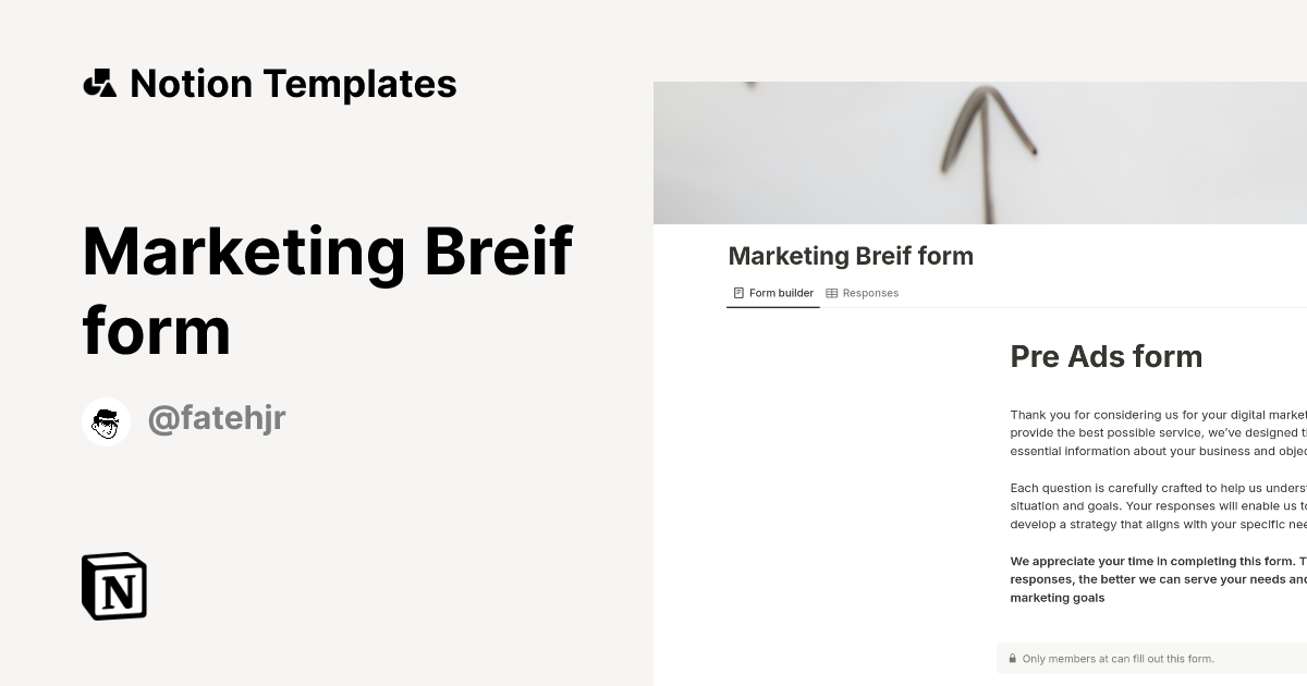 Marketing Breif form Template | Notion Marketplace