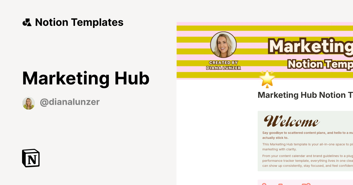 Marketing Hub Template | Notion Marketplace