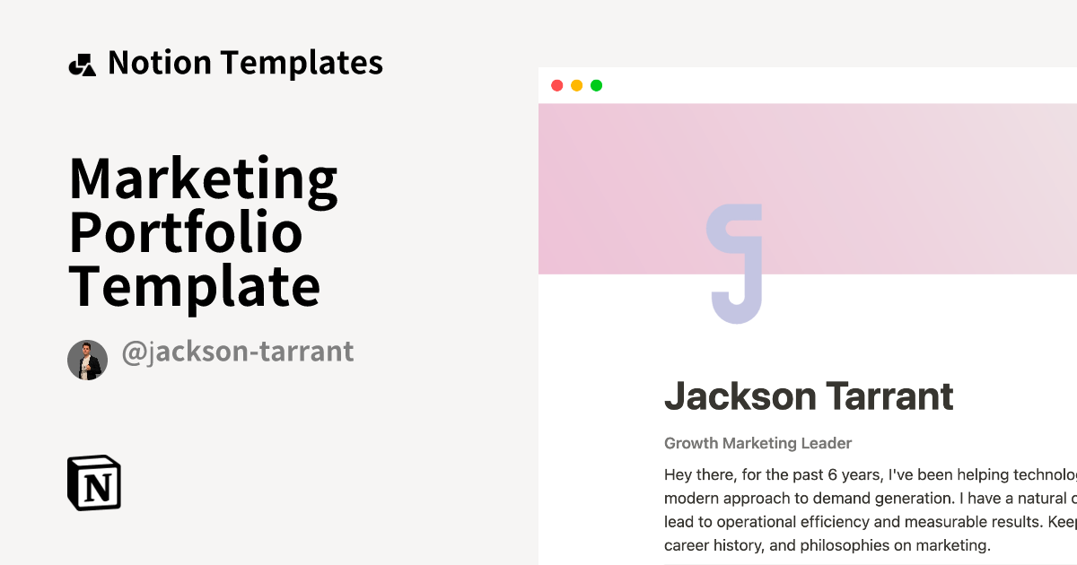 Marketing Portfolio Template Template | Notion Marketplace