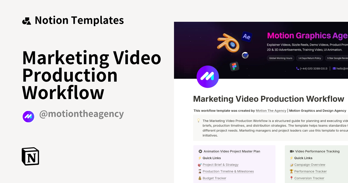 Marketing Video Production Workflow Template | Notion Marketplace