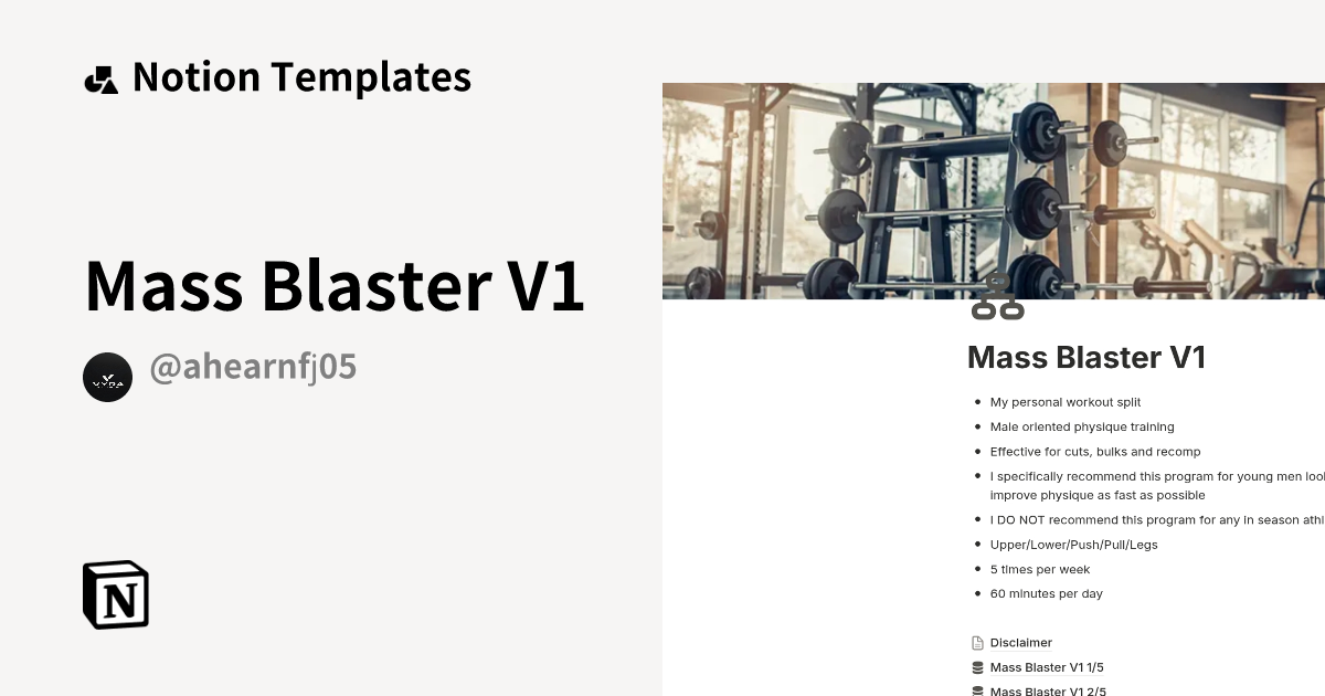 Mass Blaster V1 Template | Notion Marketplace