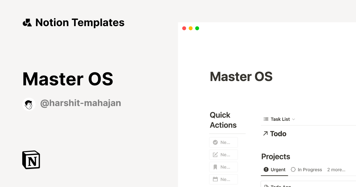 Master OS Template by Harshit Mahajan | Notion Marketplace
