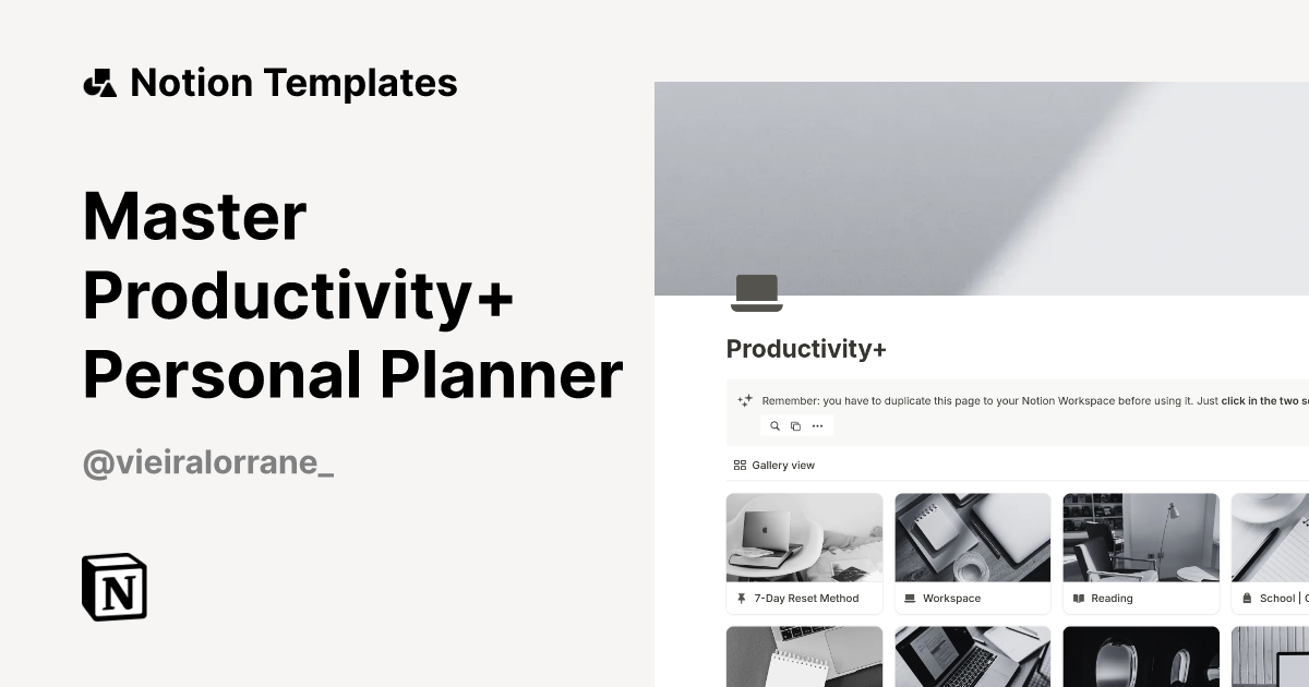 Master Productivity+ Personal Planner Template | Notion Marketplace