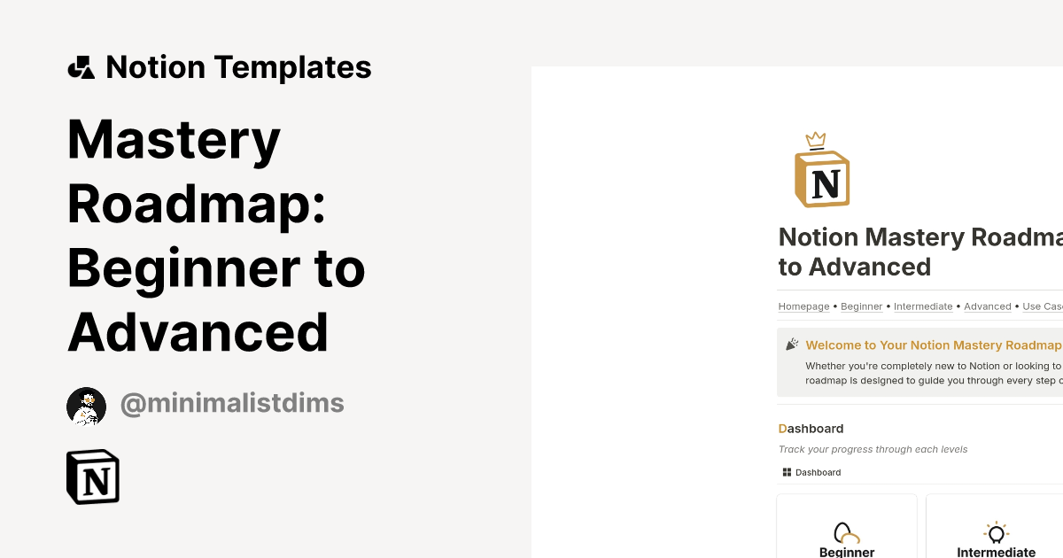 Mastery Roadmap: Beginner to Advanced Template | Notion Marketplace Mastery Roadmap: Beginner to Advanced Template | Notion Marketplace