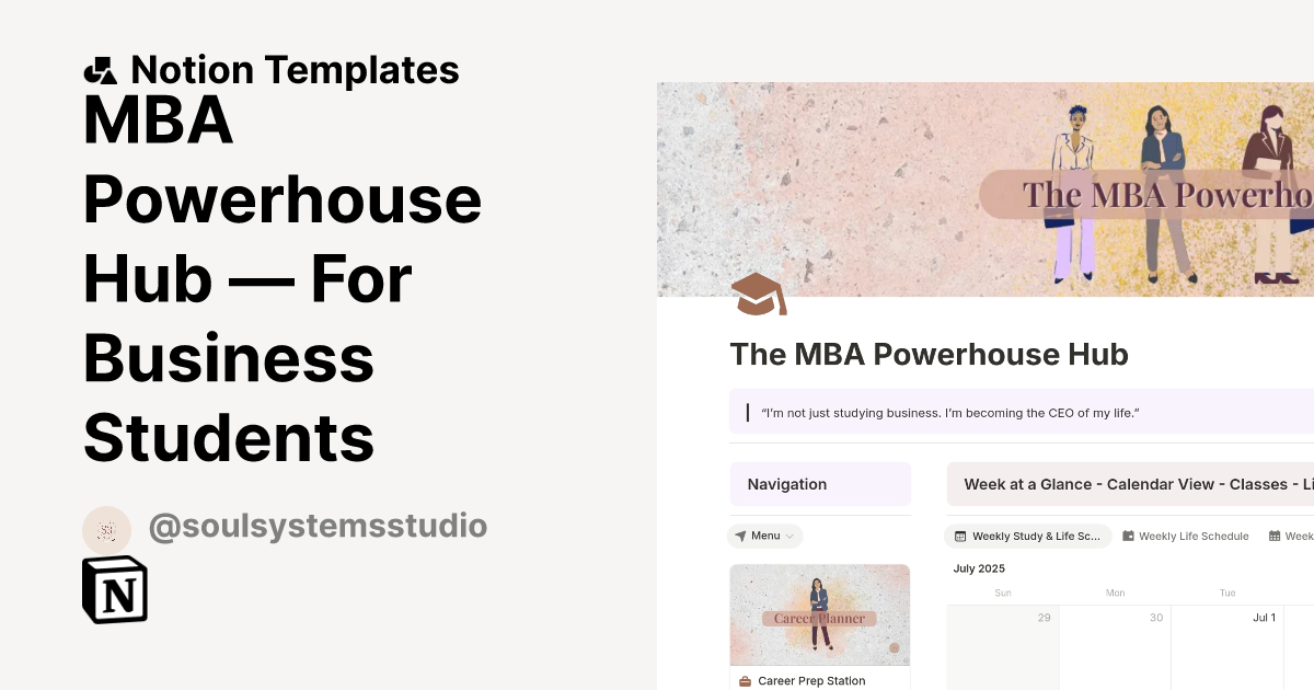 MBA Powerhouse Hub — For Business Students Template by Soul Systems ...