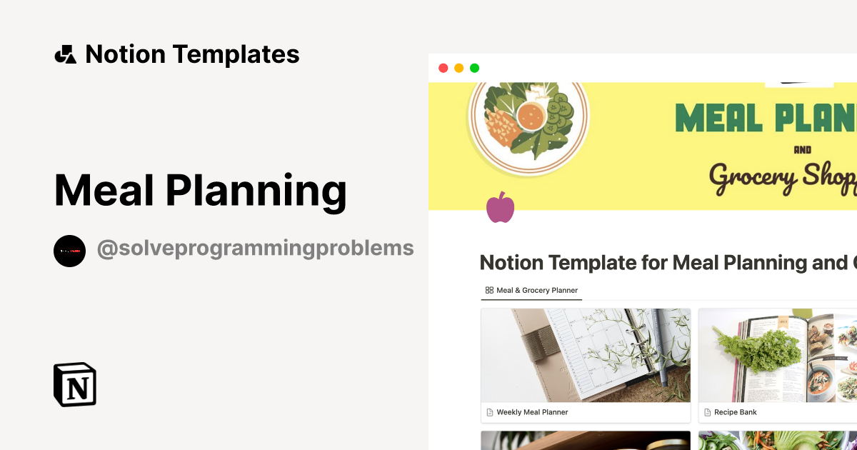 Meal Planning Template by Hams AI Tech | Notion Marketplace
