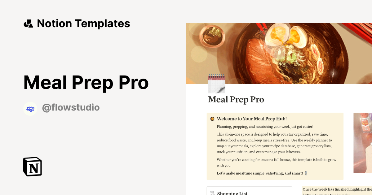Meal Prep Pro Template by flowstudio | Notion Marketplace