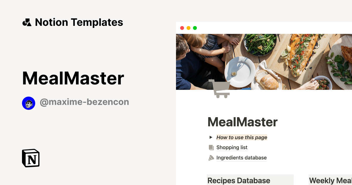 MealMaster Template by Maxime Bezencon | Notion Marketplace