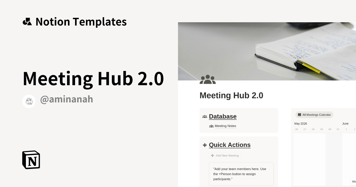 Meeting Hub 2.0 – All-in-One Meeting System Template | Notion Marketplace