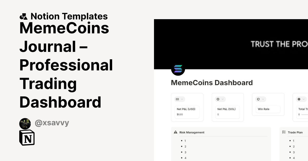MemeCoins Journal – Professional Trading Dashboard Template by xsavvy ...