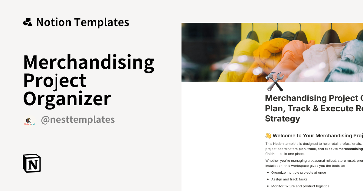 Merchandising Project Organizer Template | Notion Marketplace