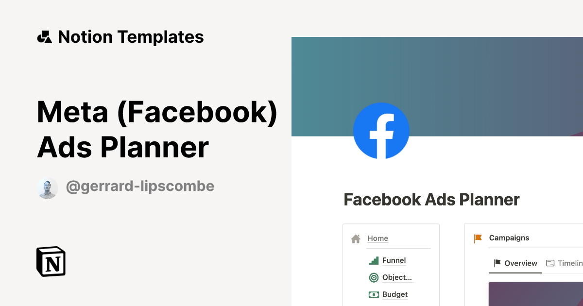 Meta (Facebook) Ads Planner Template | Notion Marketplace