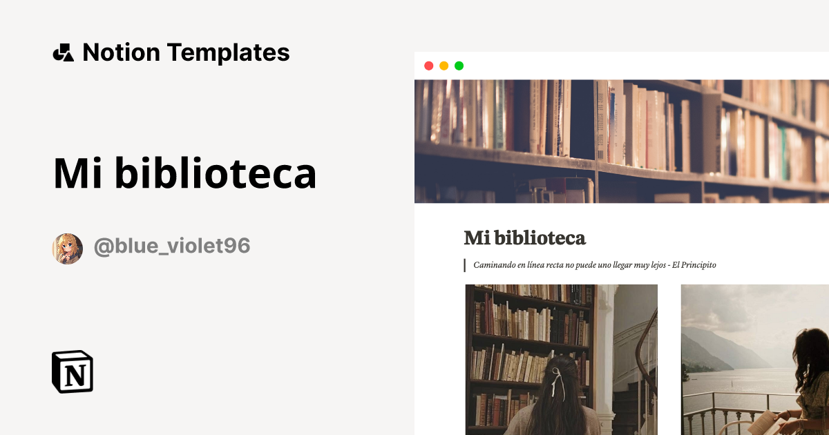𝐌𝐢 𝐛𝐢𝐛𝐥𝐢𝐨𝐭𝐞𝐜𝐚 Template | Notion Marketplace