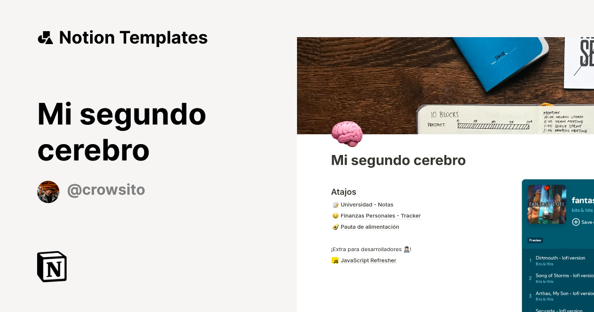 Mi segundo cerebro Template | Notion Marketplace