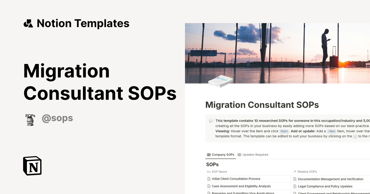 Migration Consultant SOPs Template | Notion Marketplace