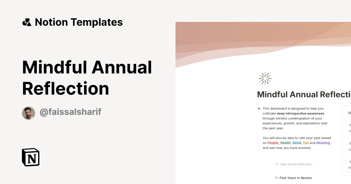 Mindful Annual Reflection Template | Notion Marketplace