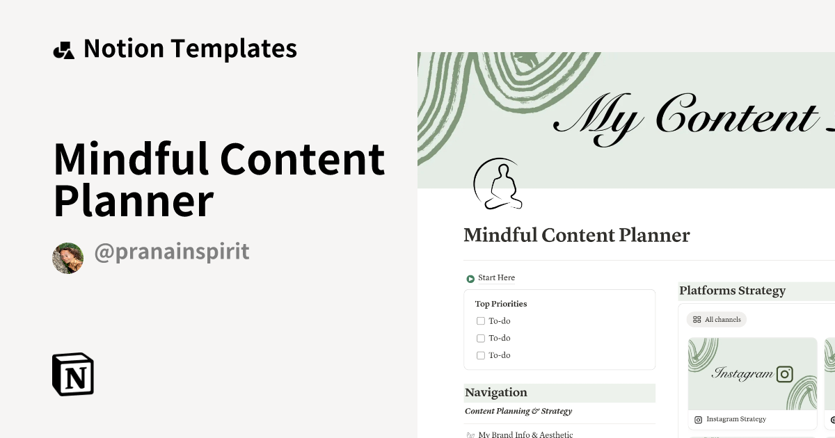 Mindful Content Planner Template | Notion Marketplace