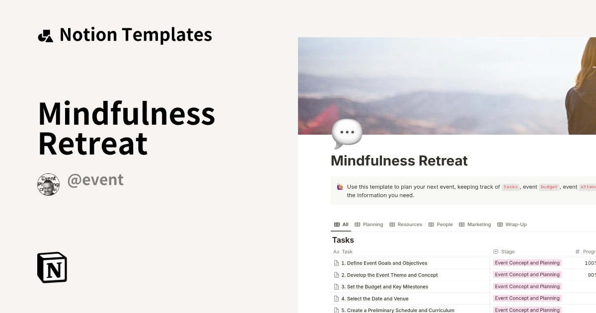 Mindfulness Retreat Template | Notion Marketplace