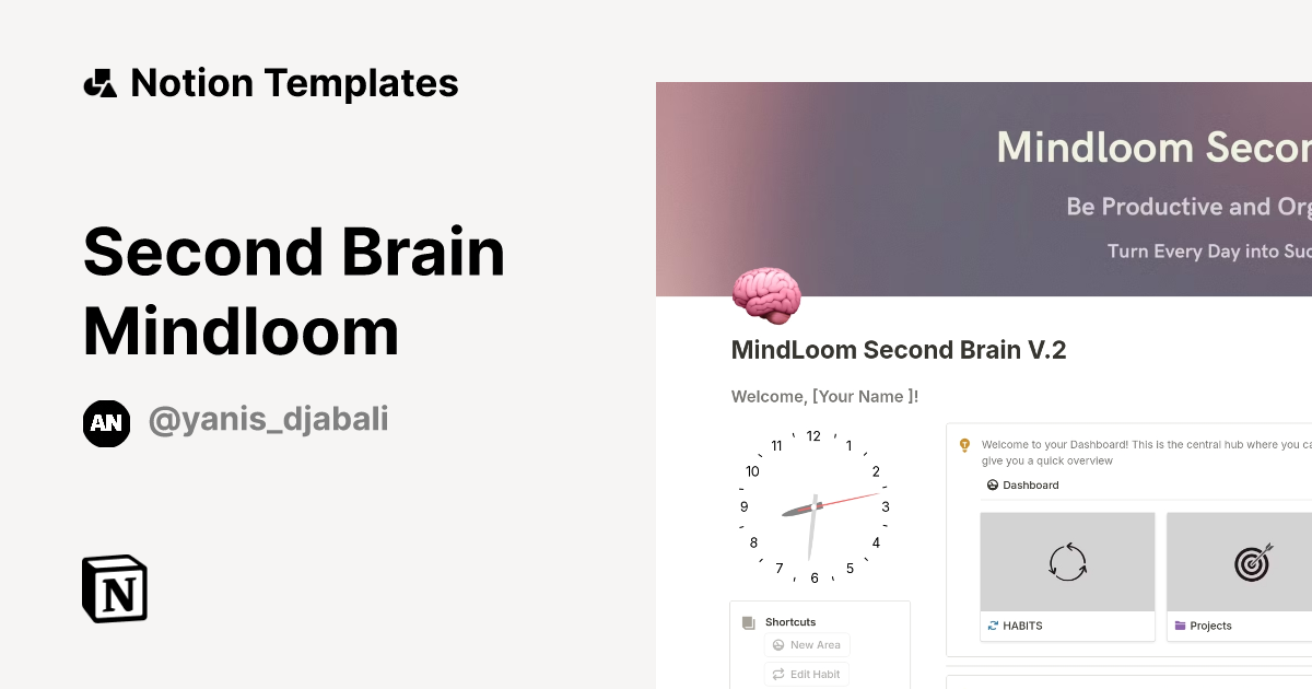 Second Brain Mindloom Template | Notion Marketplace
