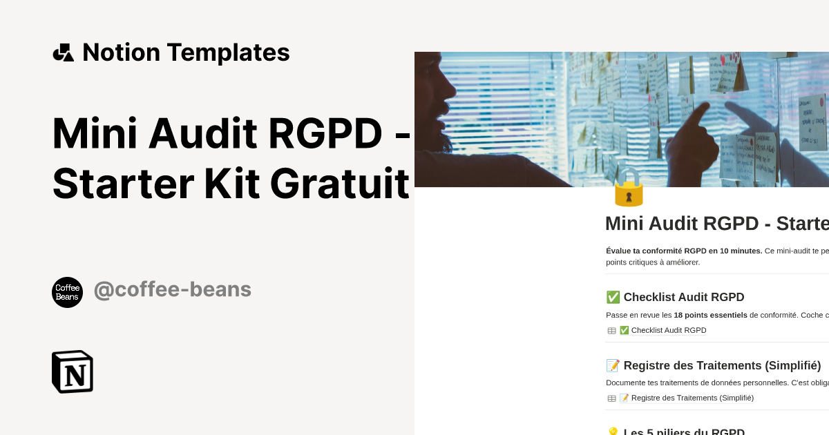 Mini Audit RGPD - Starter Kit Gratuit Template by Templates Français ...