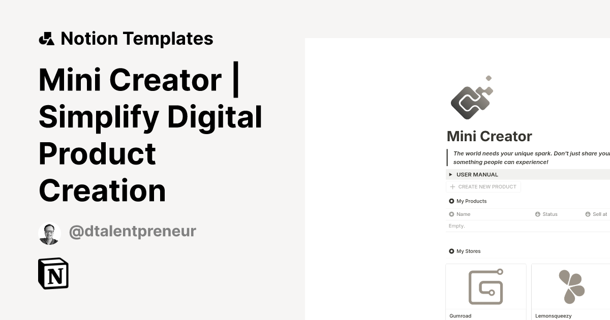 Mini Creator | Simplify Digital Product Creation Template by Adi ...