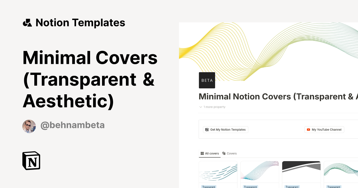 Minimal Covers (Transparent & Aesthetic) Template by Study with Beta ...
