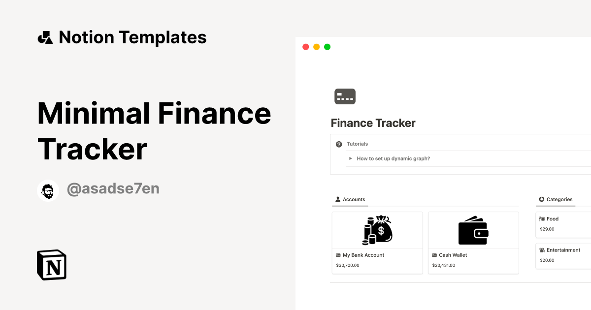 Minimal Finance Tracker Template by AsAd | Notion Marketplace