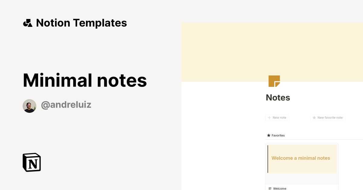 Minimal notes Template | Notion Marketplace