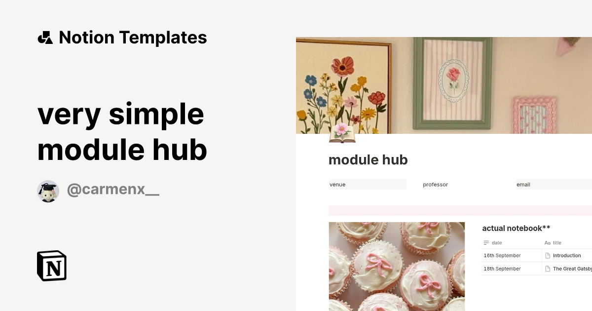 very simple module hub Template by carmen | Notion Marketplace