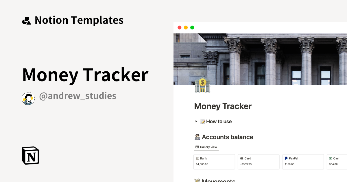 Money Tracker Template | Notion Marketplace