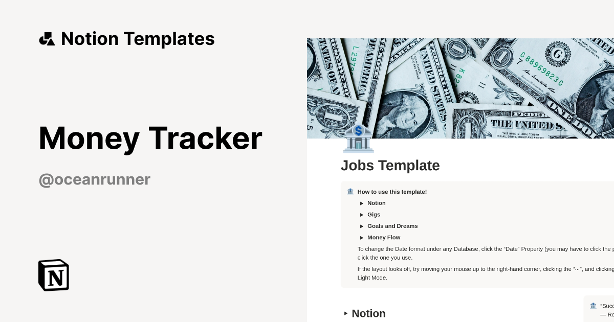 Money Tracker Template by Taylor | Notion Marketplace