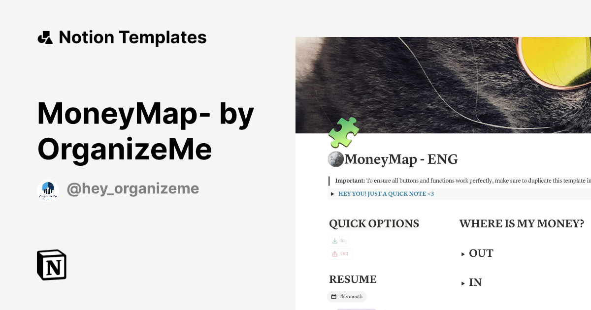 MoneyMap- by OrganizeMe Template | Notion Marketplace