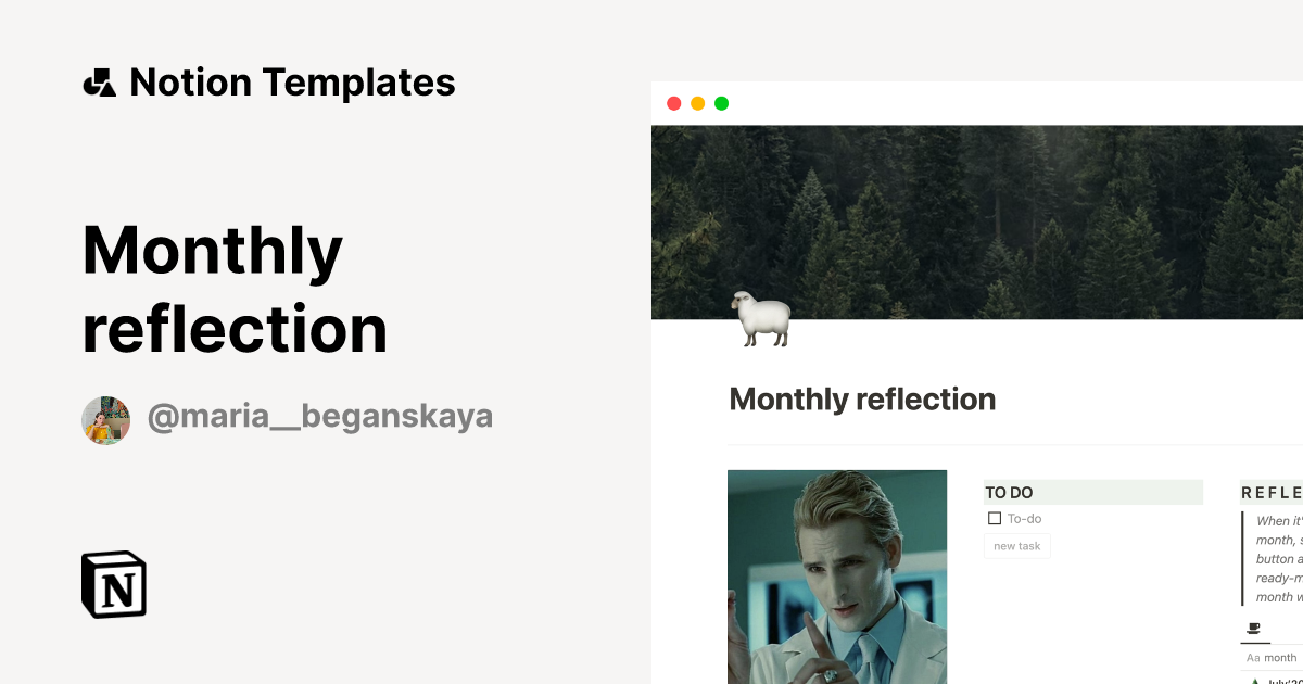 Monthly reflection Template | Notion Marketplace