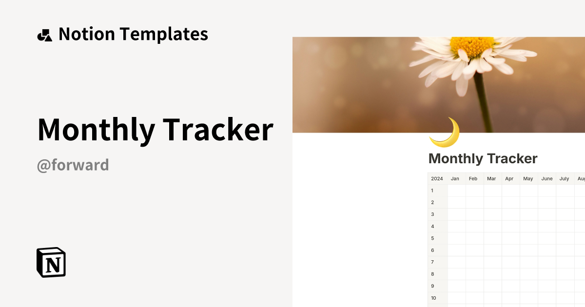 Monthly Tracker Template | Notion Marketplace