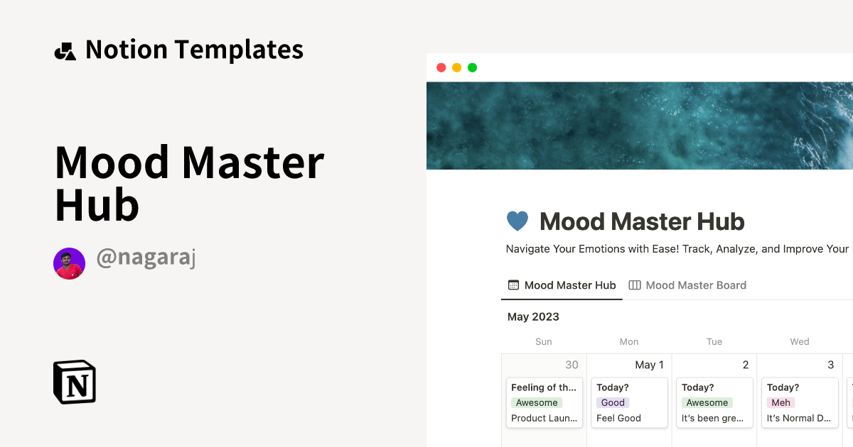 Mood Master Hub Template | Notion Marketplace