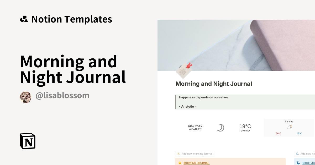 Morning and Night Journal Template | Notion Marketplace