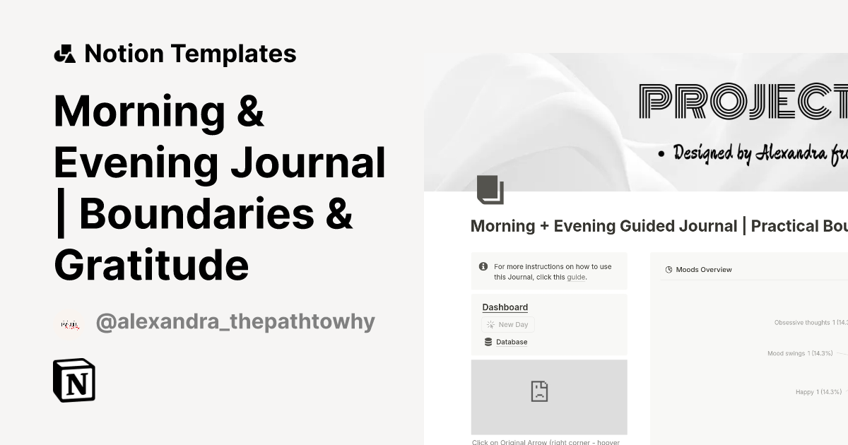 Morning & Evening Journal | Boundaries & Gratitude Template by The Path to Why | Notion Marketplace