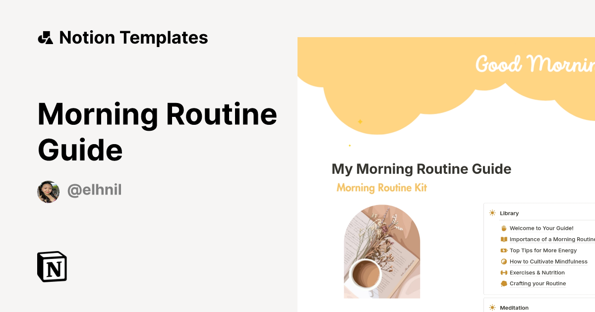 Morning Routine Guide Template | Notion Marketplace