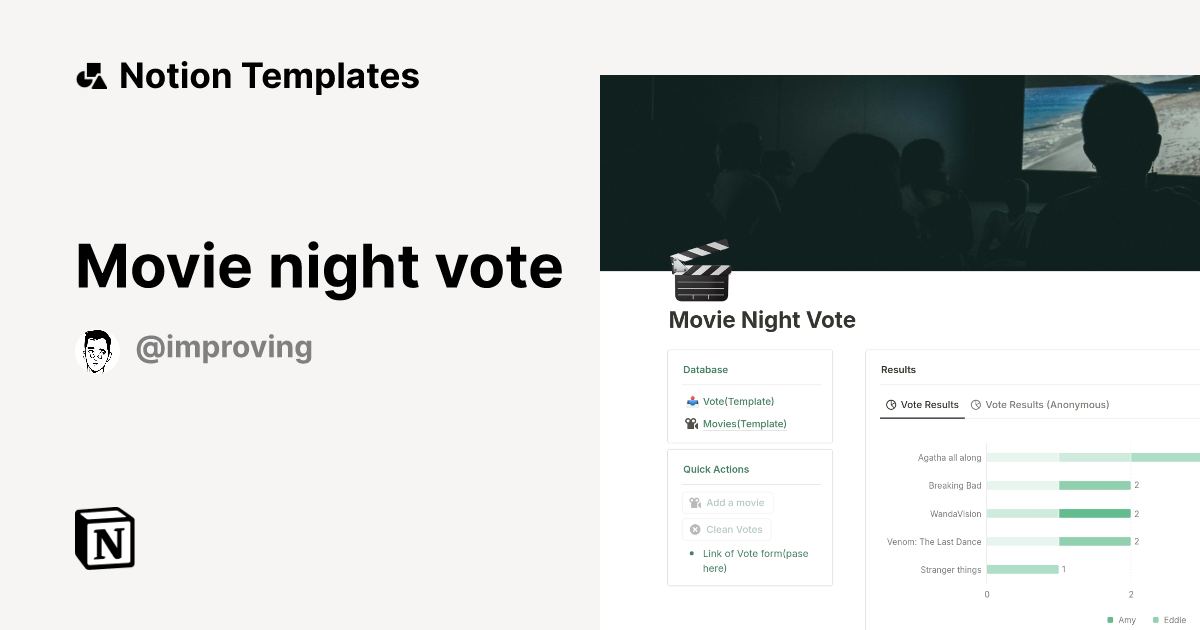 Movie night vote Template | Notion Marketplace