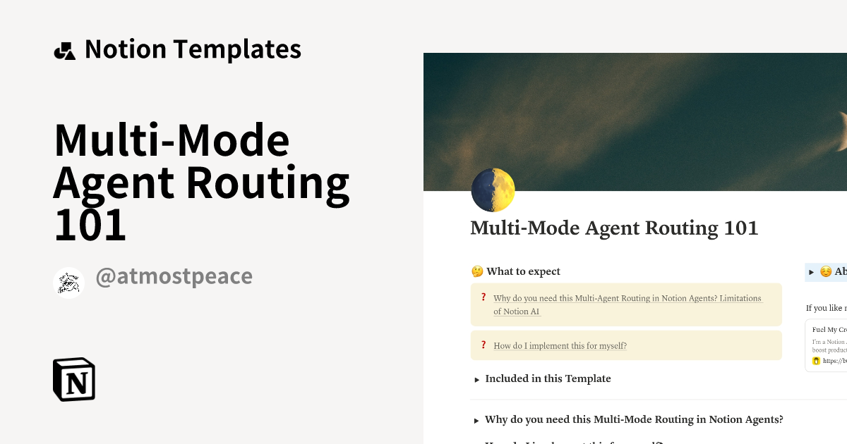 Multi-Mode Agent Routing 101 Template | Notion Marketplace