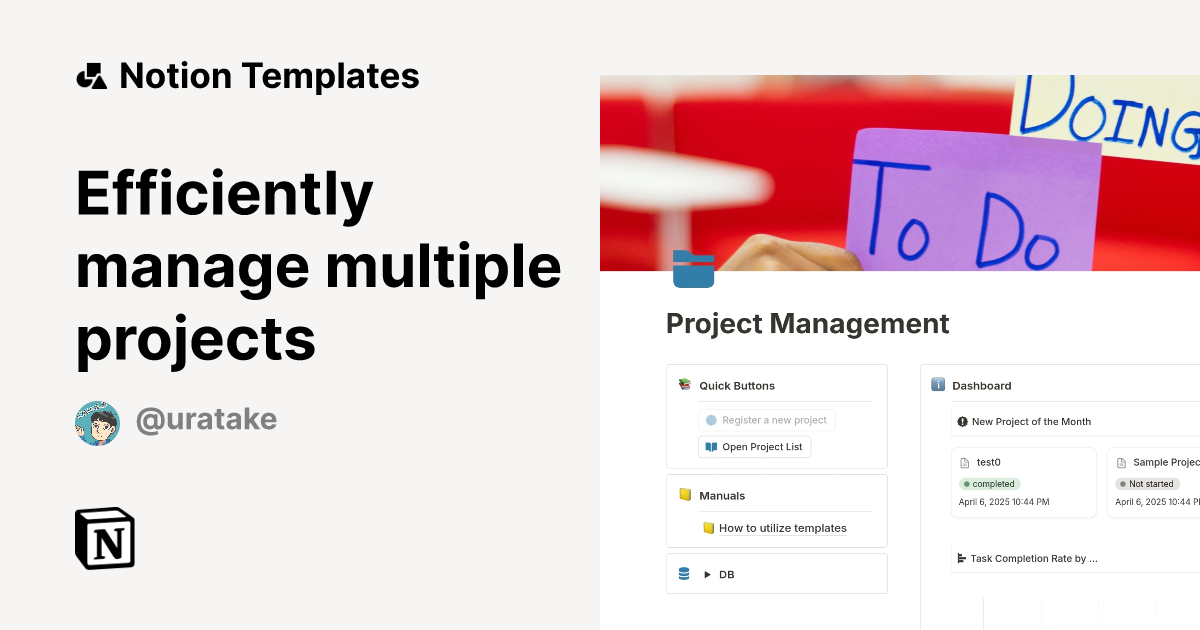 Efficiently Manage Multiple Projects Template By Uratake Notion Marketplace