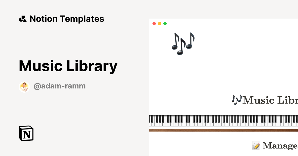 Music Library Template by Adam Ramm | Notion Marketplace