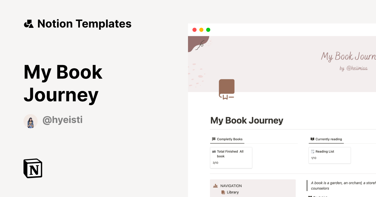 My Book Journey Template By Isti Notion Marketplace