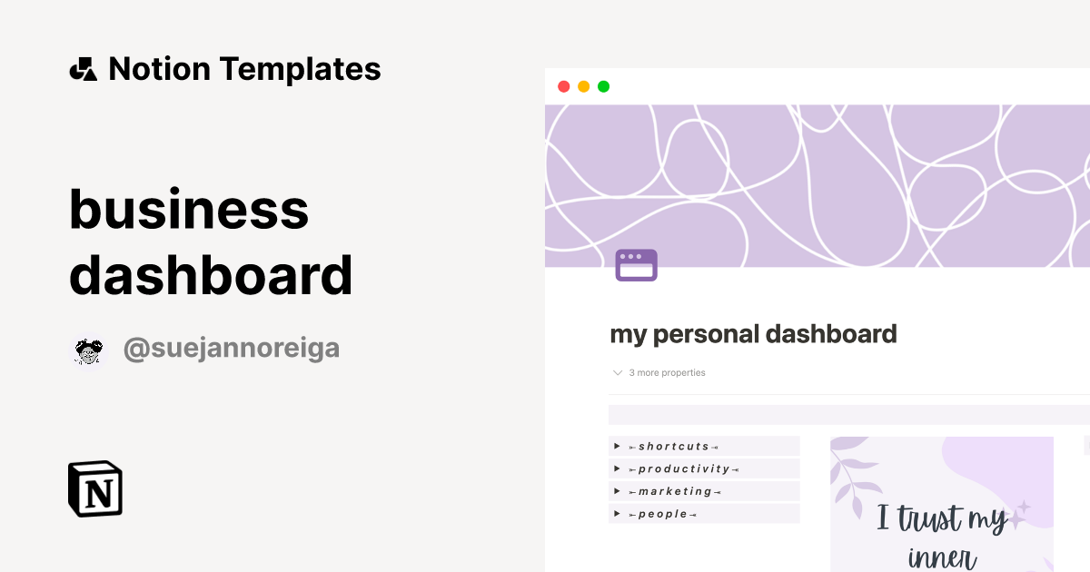 business dashboard Template | Notion Marketplace