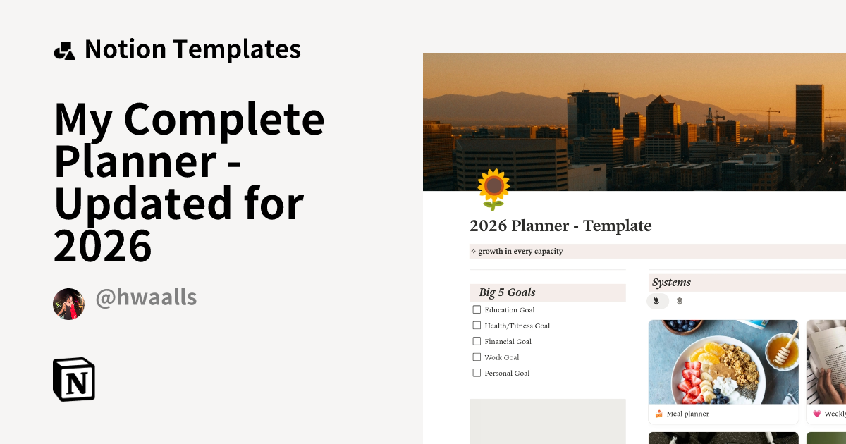 My Complete Planner Template by HWaalls | Notion Marketplace