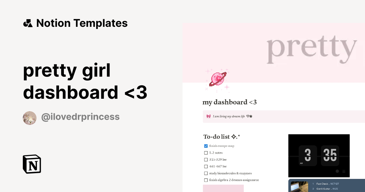 pretty girl dashboard