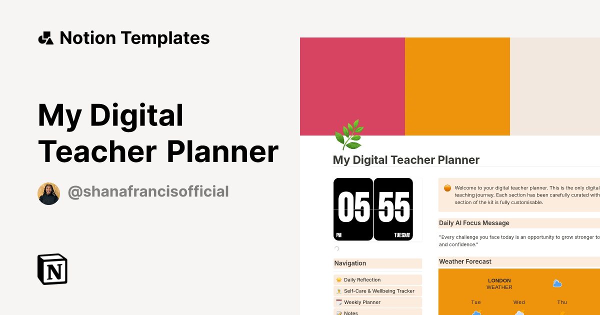 My Digital Teacher Planner Template by Shana Francis Mentoring and ...